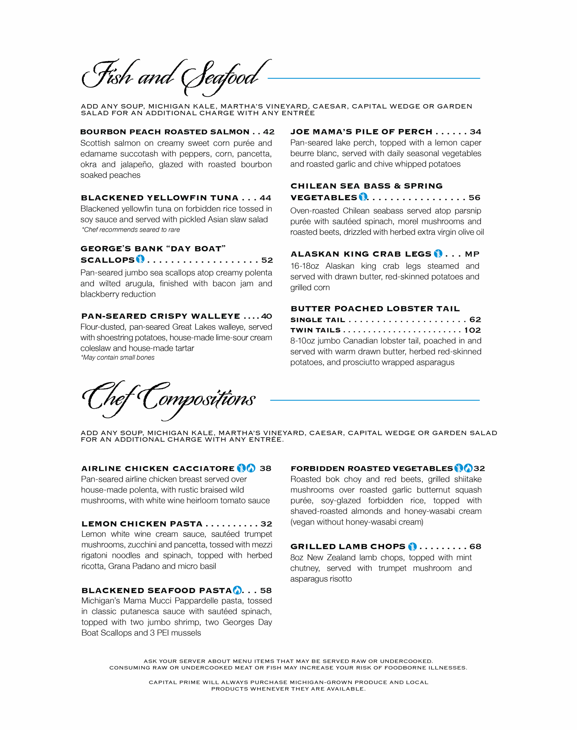 Dinner Menu | Capital Prime