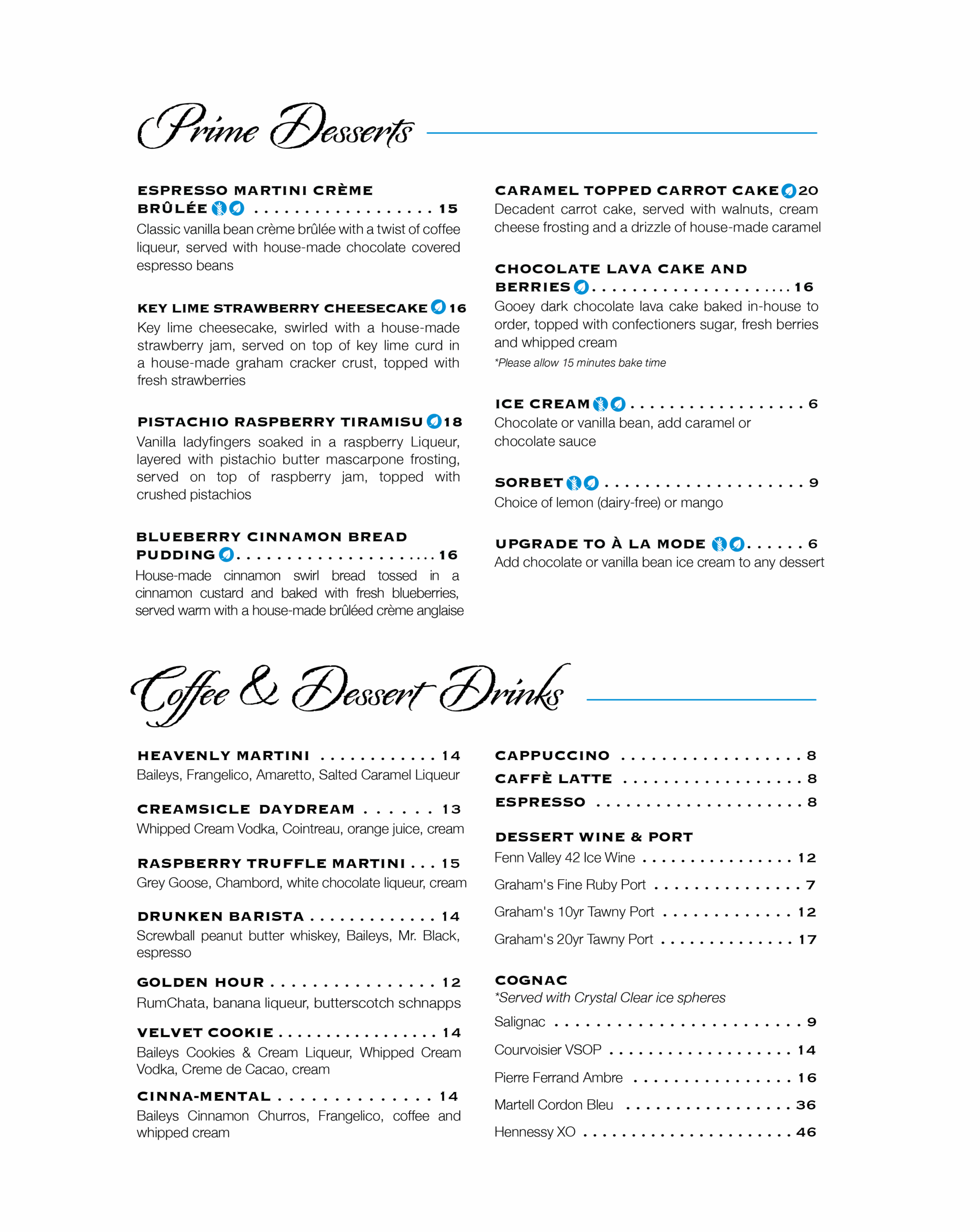 Dinner Menu | Capital Prime